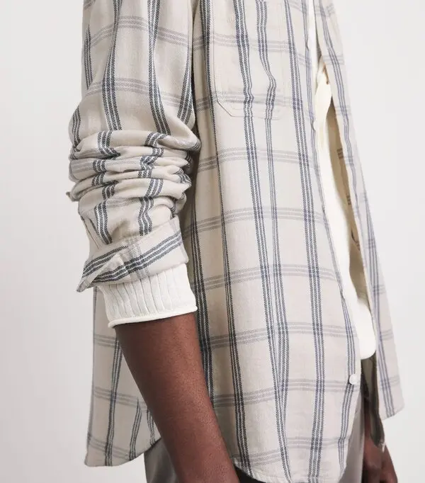 Paige Cotton-blend Check Everett Shirt - Blue