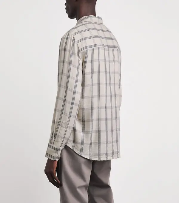 Paige Cotton-blend Check Everett Shirt - Blue