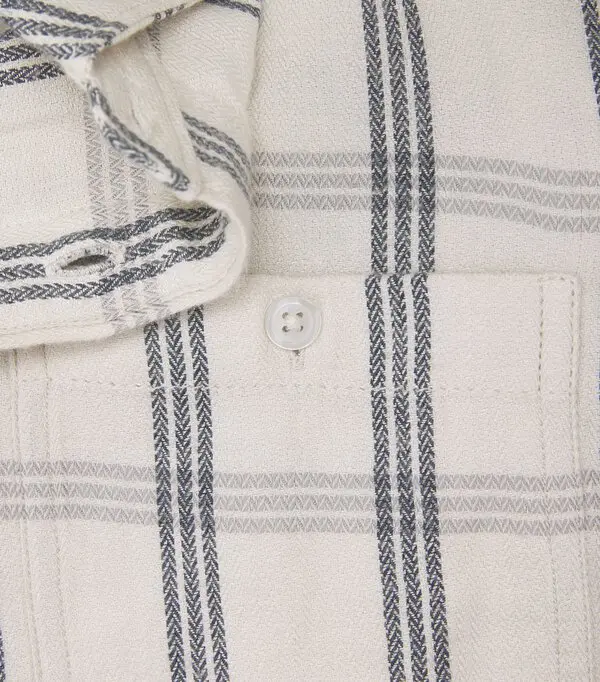 Paige Cotton-blend Check Everett Shirt - Blue