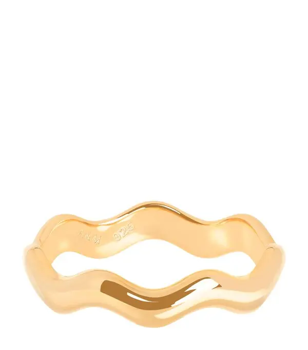 ASTRID & MIYU Plated Vermeil Ripple Ring - Gold