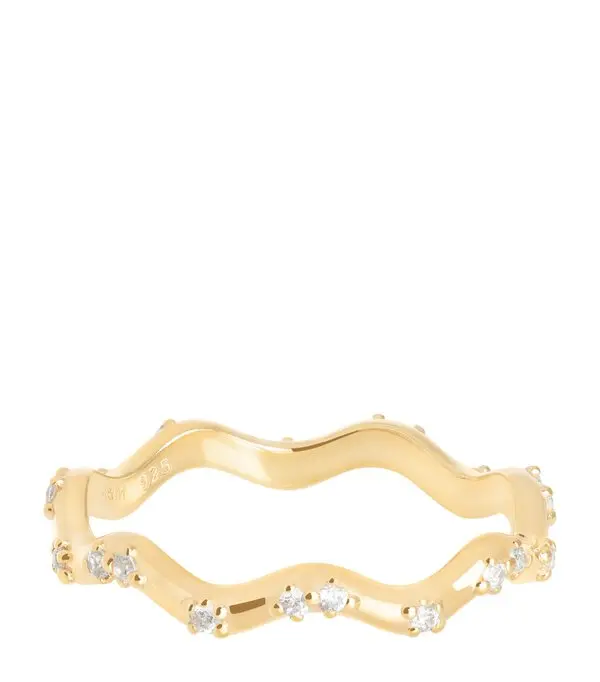 ASTRID & MIYU Plated Vermeil Ripple Ring - Gold