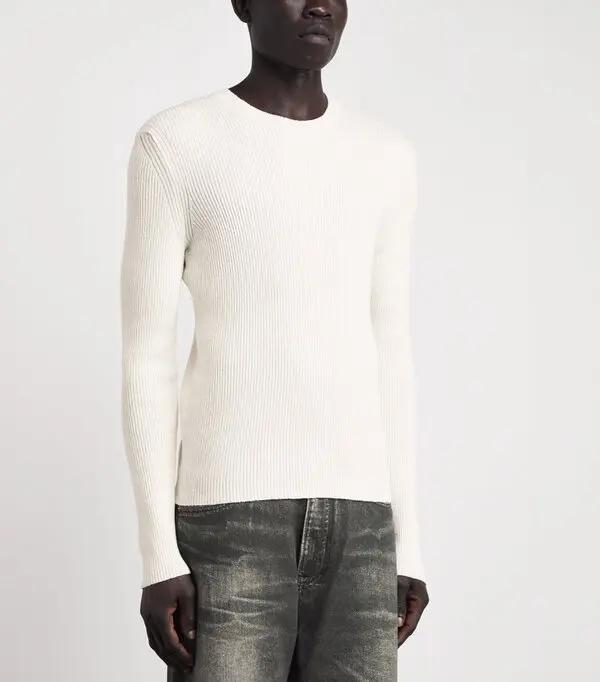 Our Legacy Silk Compact Ribbed Long-sleeve T-shirt - Beige