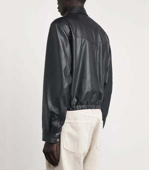 LEMAIRE Waxed Leather Biker Jacket