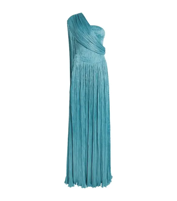 MARMAR HALIM Taffeta Strapless Roseya Gown - Blue