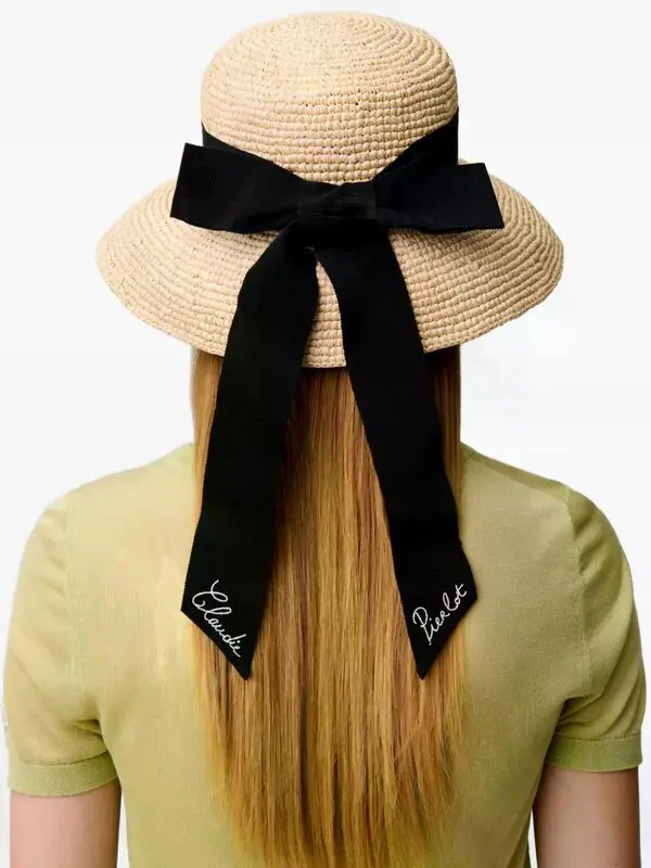 Claudie Pierlot Straw Hat With Bow Detail