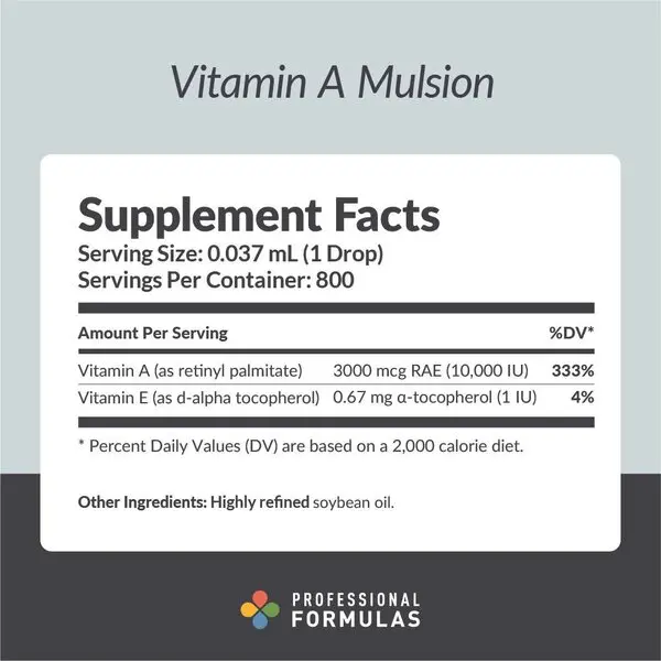 Professional Formulas Vitamin A Mulsion 59 Milliliters