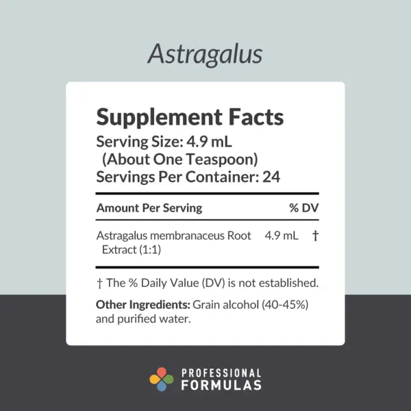 Professional Formulas Astragalus 250 Milliliters