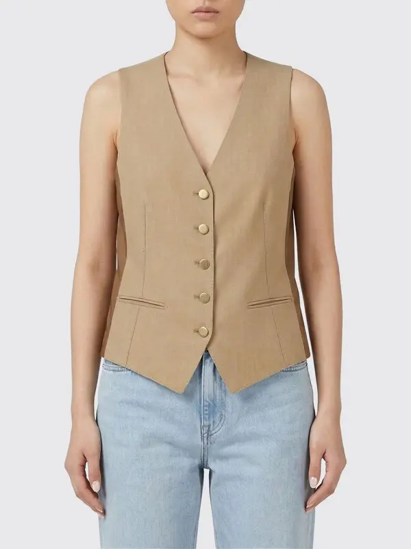 Tagliatore Single-breasted Linen Waistcoat - Beige