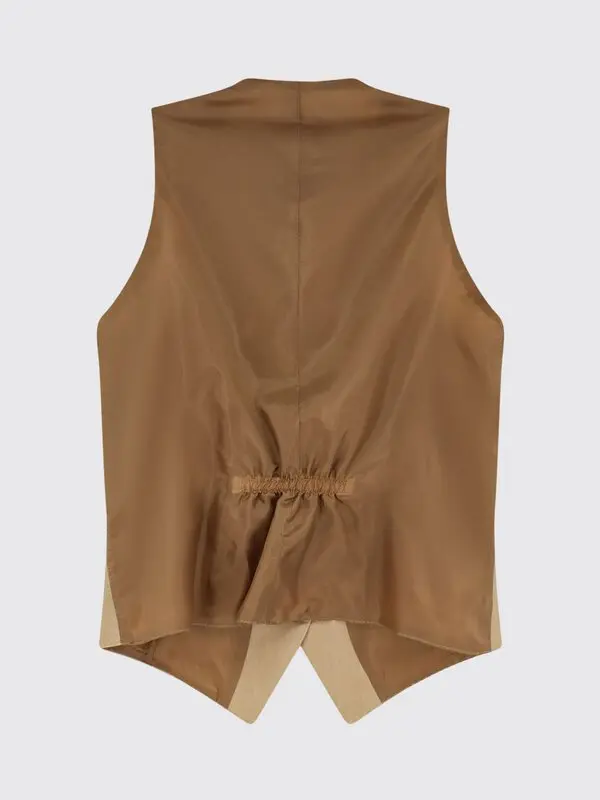 Tagliatore Single-breasted Linen Waistcoat - Beige