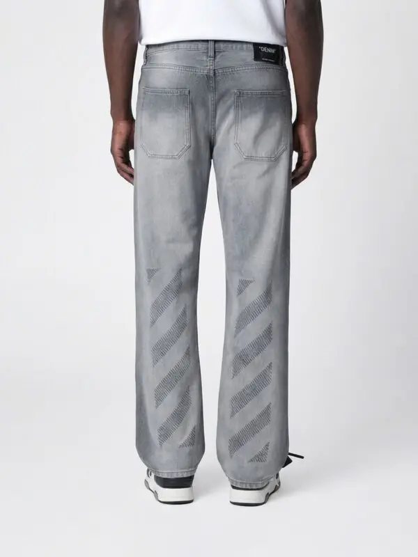 Off-White Flared Jeans In Washed - Denim