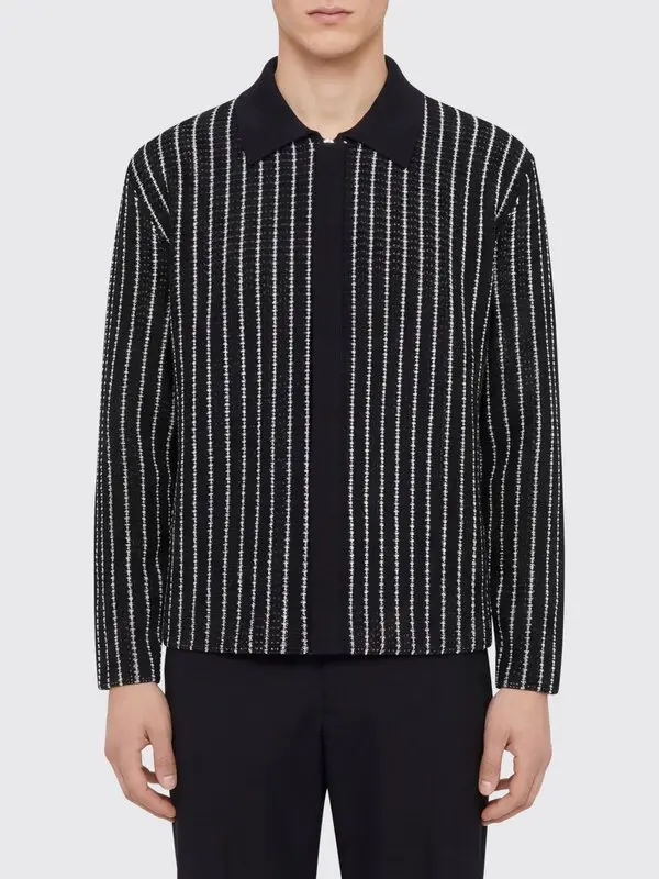 JIL SANDER Striped Zip-up Sweater