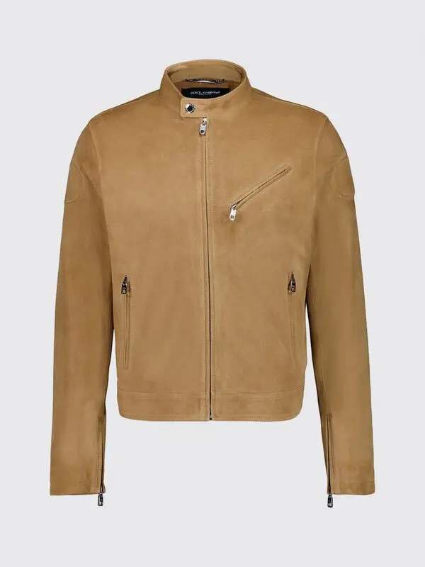 Dolce & Gabbana Suede Biker Jacket - Beige