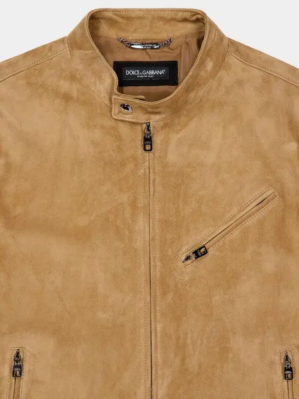 Dolce & Gabbana Suede Biker Jacket - Beige