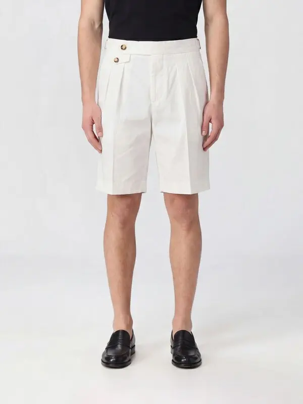 Brunello Cucinelli Pleated Shorts With Button Detail - White
