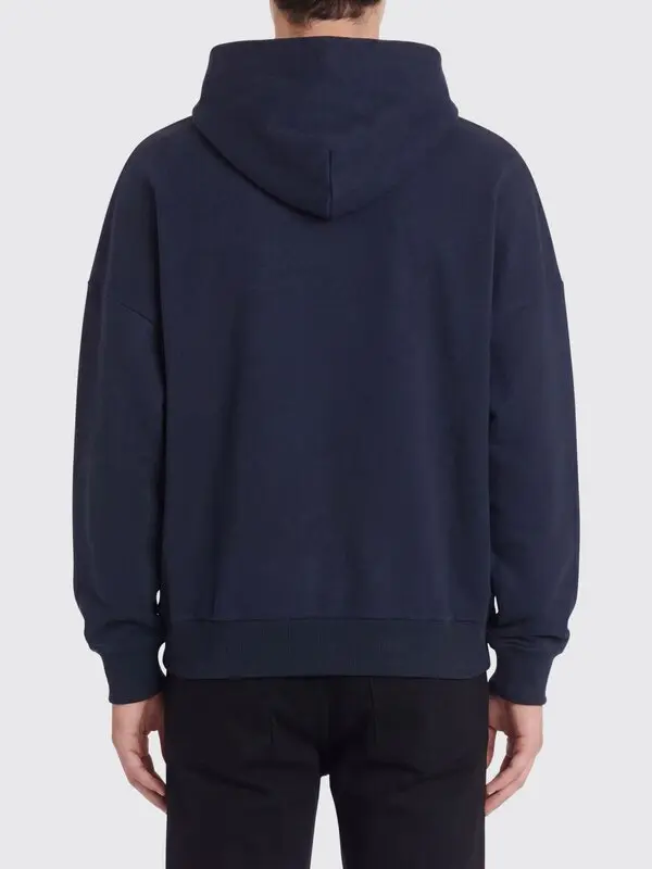 Balmain Cotton Blend Hoodie With Graphic Logo Print