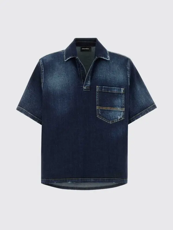 Dsquared2 Cotton Denim Shirt With Logo