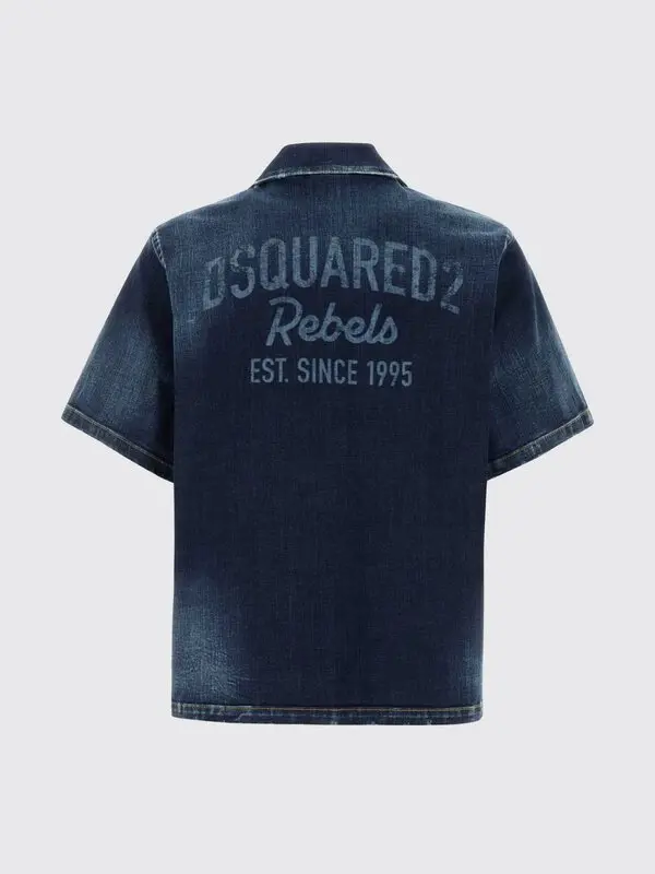Dsquared2 Cotton Denim Shirt With Logo