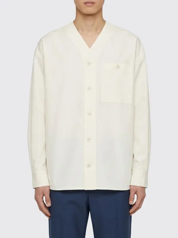 JIL SANDER Linen Blend Shirt - Milk