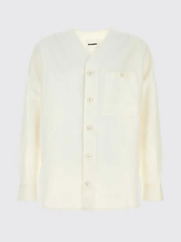 JIL SANDER Linen Blend Shirt - Milk