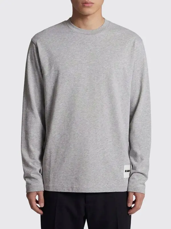 JIL SANDER Cotton T-shirt With Logo - Grey