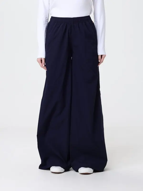 SAVE THE DUCK Technical Fabric Palazzo Trousers - Blue