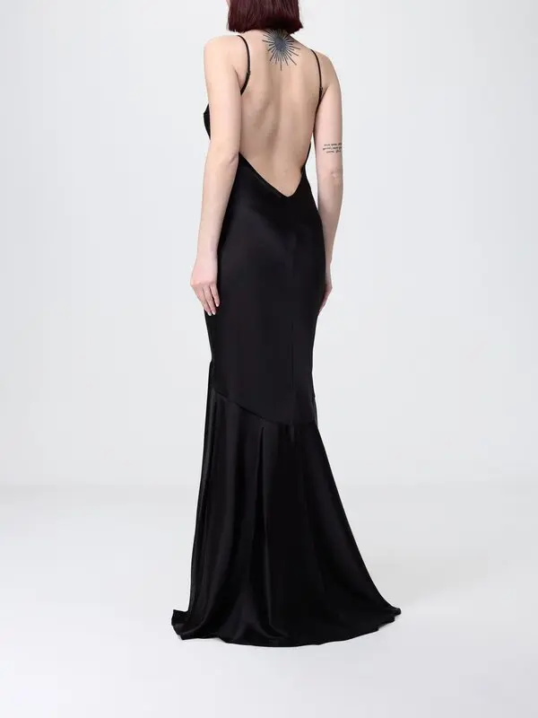 Elisabetta Franchi Satin Maxi Dress - Black