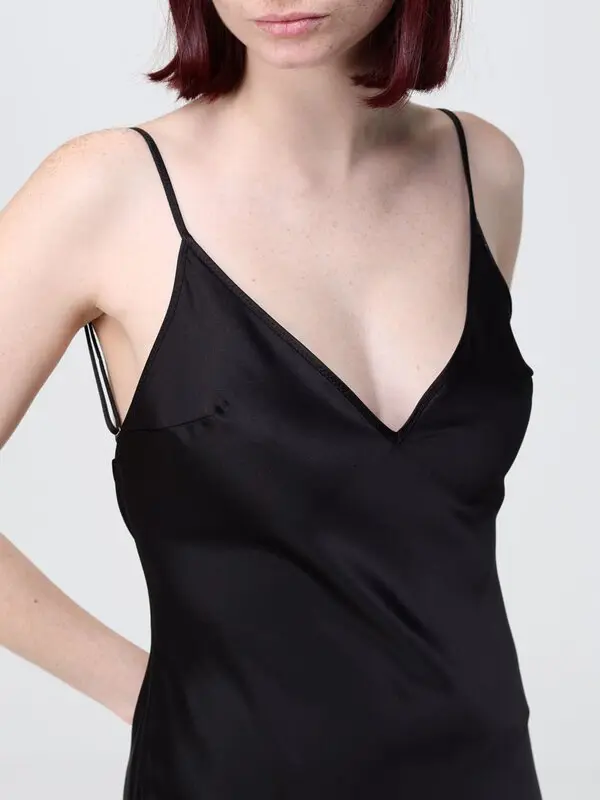 Elisabetta Franchi Satin Maxi Dress - Black
