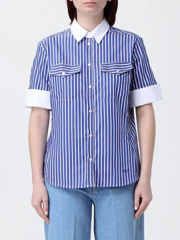 FAY Striped Shirt With Classic Collar - Blue