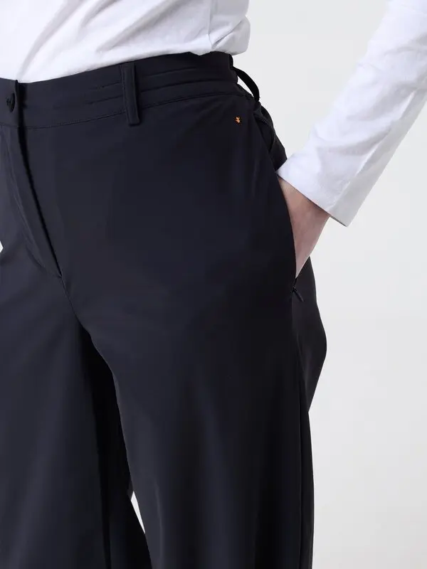 SAVE THE DUCK Stretch Technical Fabric Palazzo Trousers - Blue