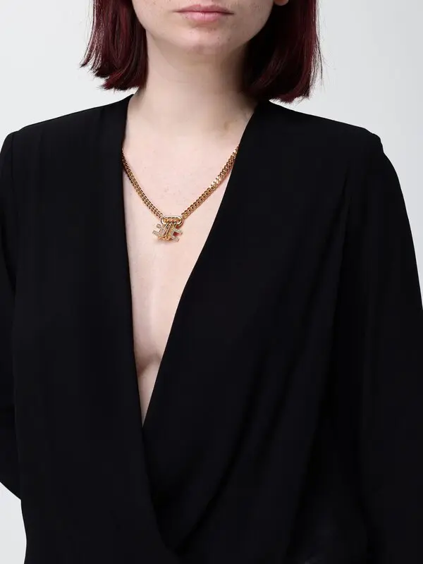 Elisabetta Franchi Georgette Bodysuit Blouse - Black