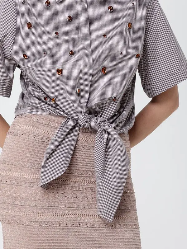 Liu Jo Embellished Checkered Shirt