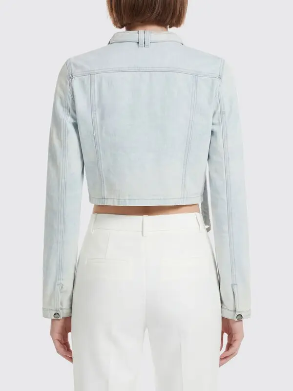 DIESEL® Cropped Denim Jacket With Zip Closure - Blue
