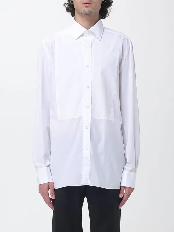 LUIGI BORRELLI Cotton Poplin Shirt - White