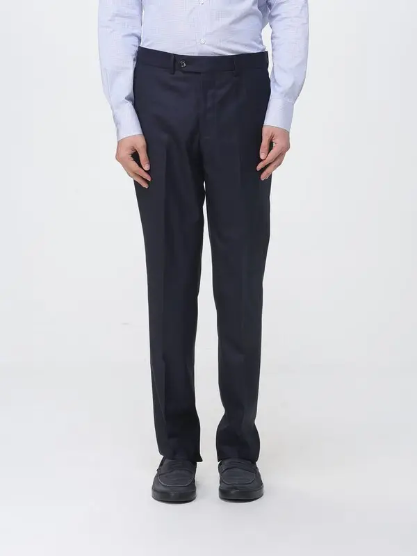 LUIGI BORRELLI Single-breasted Virgin Wool Suit - Navy