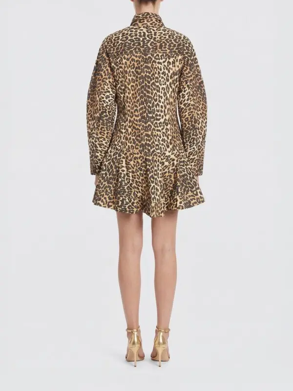 GANNI Leopard Print Shirt Dress