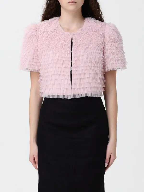 TWINSET Cropped Tulle Jacket With Ruffles - Pink