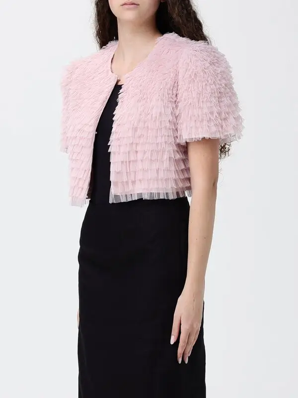 TWINSET Cropped Tulle Jacket With Ruffles - Pink