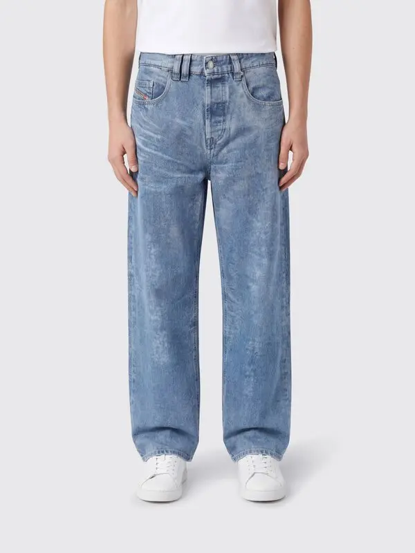 DIESEL® D-macro Wide Leg Denim Jeans - Blue