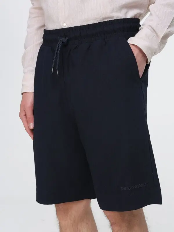 Emporio Armani Linen And Viscose Blend Casual Shorts