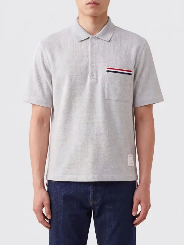 Thom Browne Cotton Polo Shirt - Grey