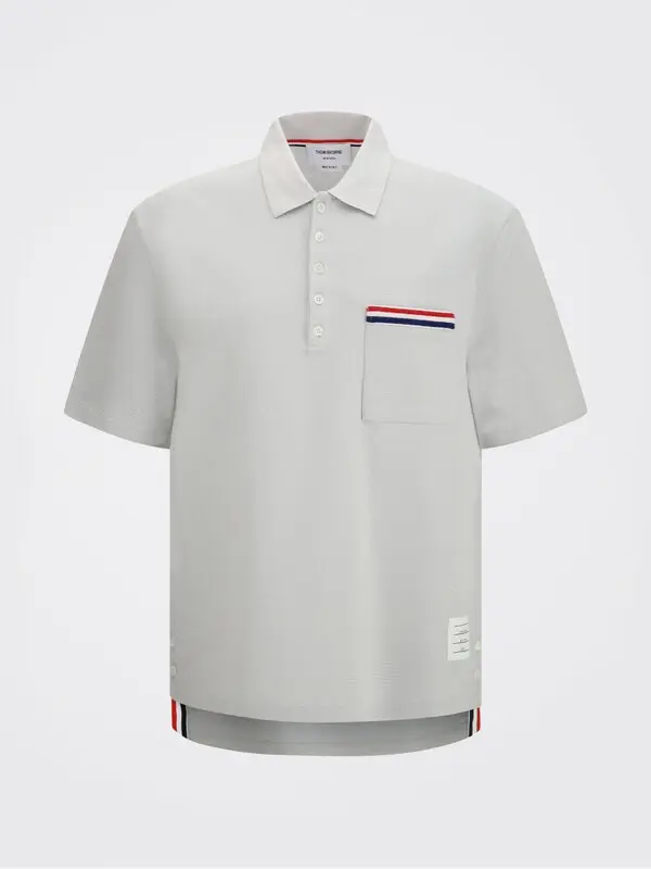 Thom Browne Cotton Polo Shirt - Grey