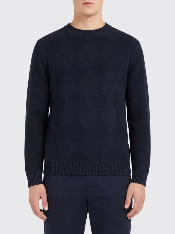 BALLANTYNE Cotton And Linen Crew Neck Sweater - Blue