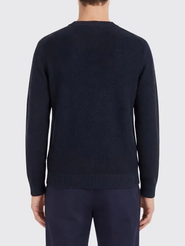 BALLANTYNE Cotton And Linen Crew Neck Sweater - Blue