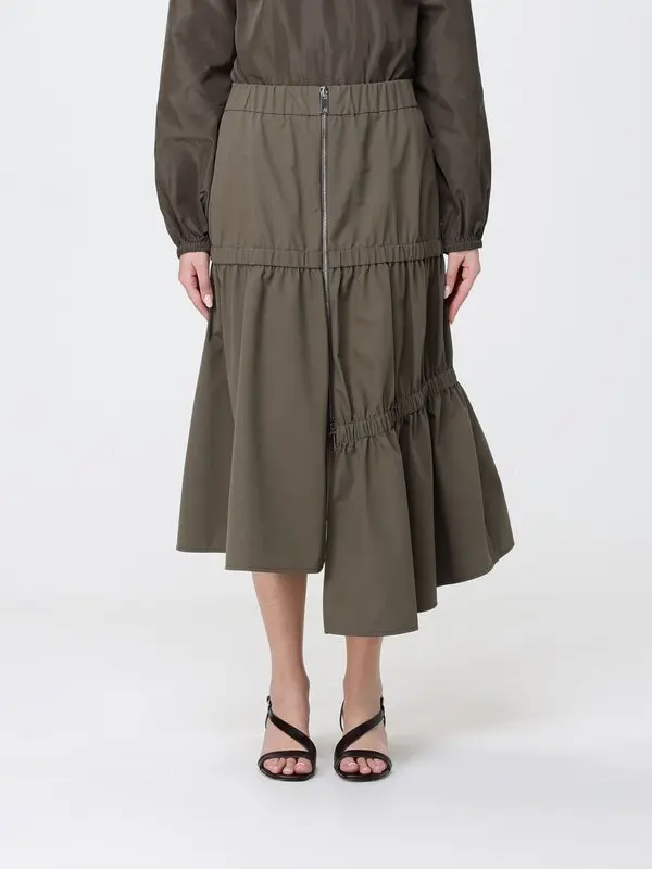 Tibi Asymmetrical Technical Fabric Midi Skirt