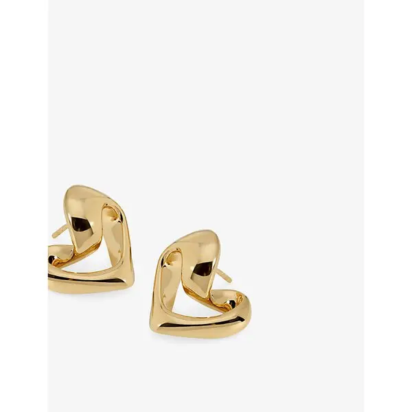 Monica Vinader Infinity Heart 18ct Yellow Vermeil Stud Earrings - Gold