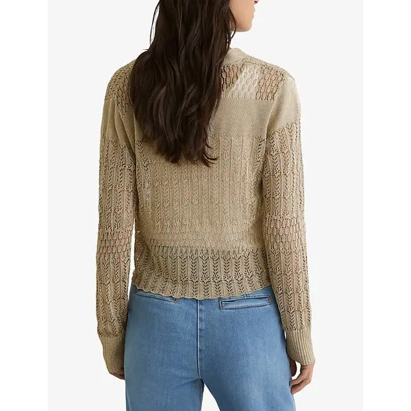REISS Suzanne V-neck Knit Cardigan