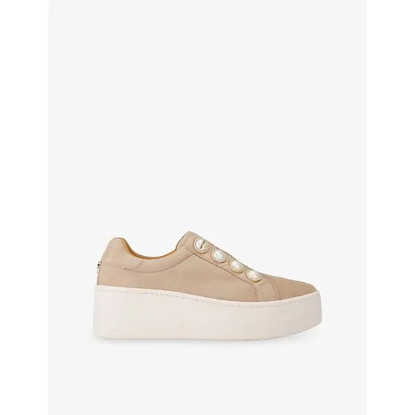 Carvela Connected Laceless Suede Trainers - Beige