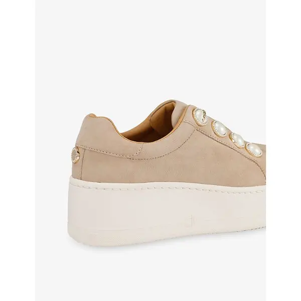 Carvela Connected Laceless Suede Trainers - Beige