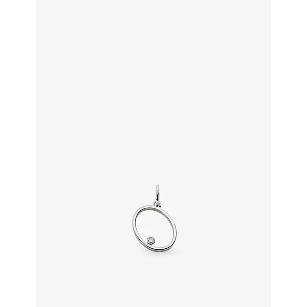 Monica Vinader Solitaire Diamond Initial O Pendant - Silver