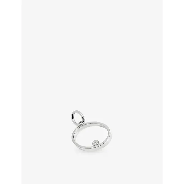 Monica Vinader Solitaire Diamond Initial O Pendant - Silver